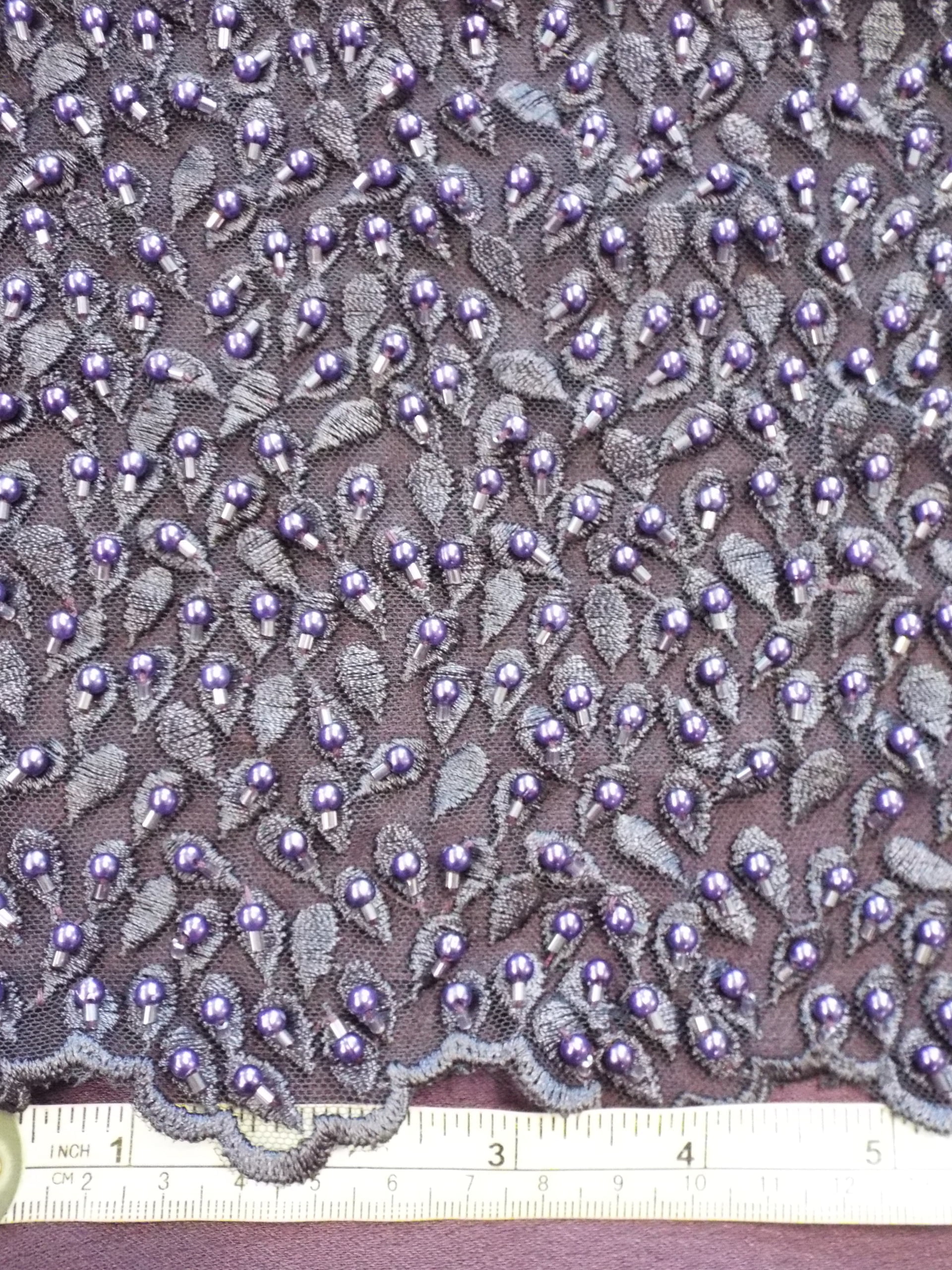 'Teardrop' Heavy Beaded embroidered lace from Telio design 38470