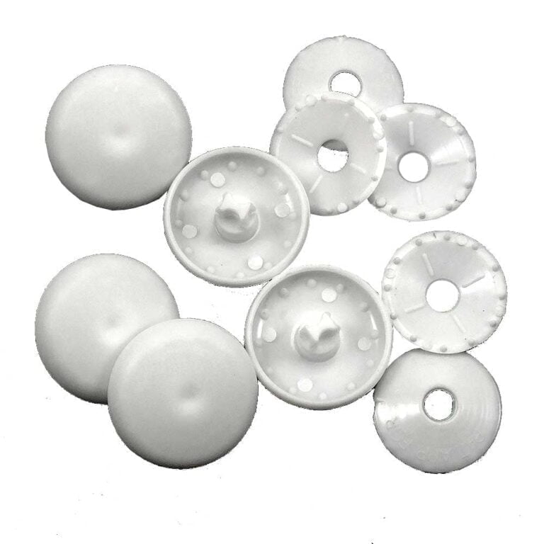 Cover Buttons in Plastic (White) per card - CW Fabrics