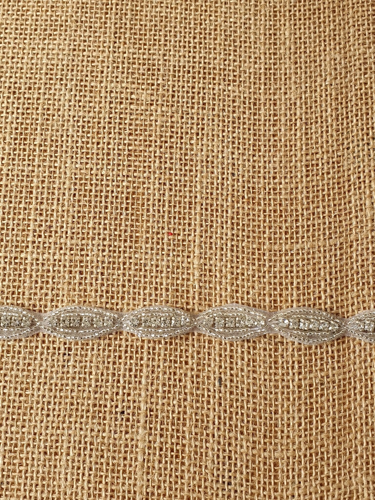 Clear Crystal Diamantee Oval Trim by the metre - CW Fabrics