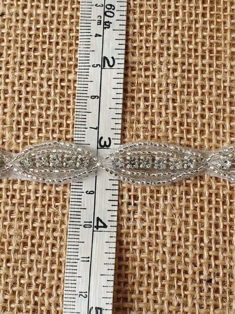 Clear Crystal Diamantee Oval Trim by the metre - CW Fabrics