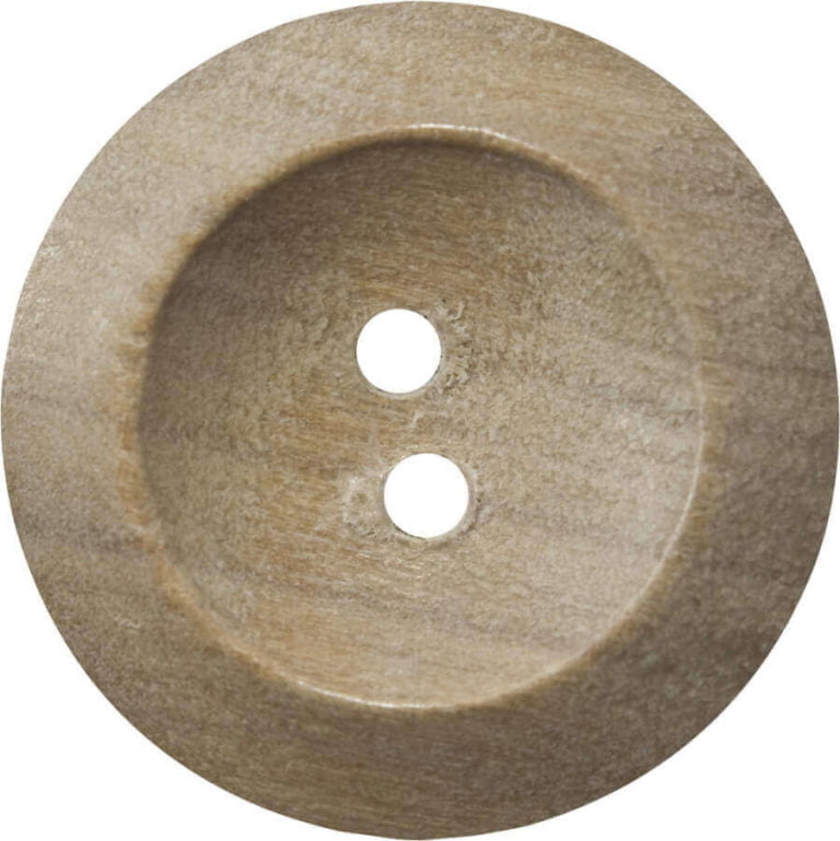 Plain Wooden Style 2 hole Button - CW Fabrics
